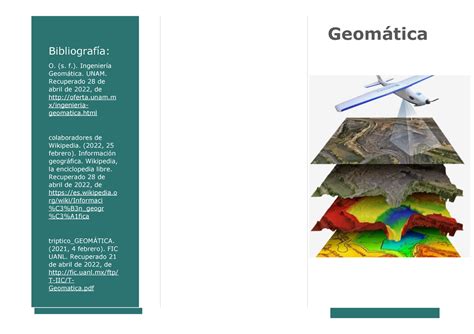Triptico sobre la Geomática Topografía Bibliografía O s f