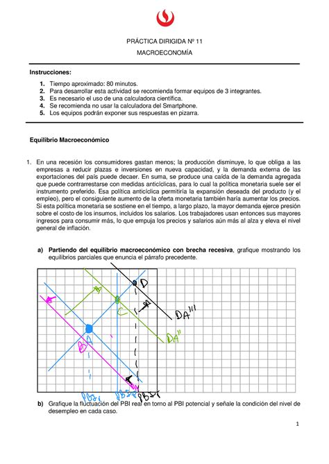 Práctica dirigida 11 equilibrio macroeconómico PRÁCTICA DIRIGIDA Nº