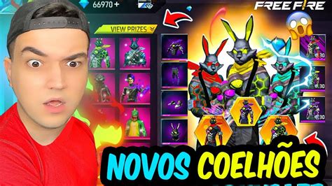 ENTREI NO FREE FIRE SÓ PARA PEGAR A NOVA SKIN DO COELHÃO COLORIDO