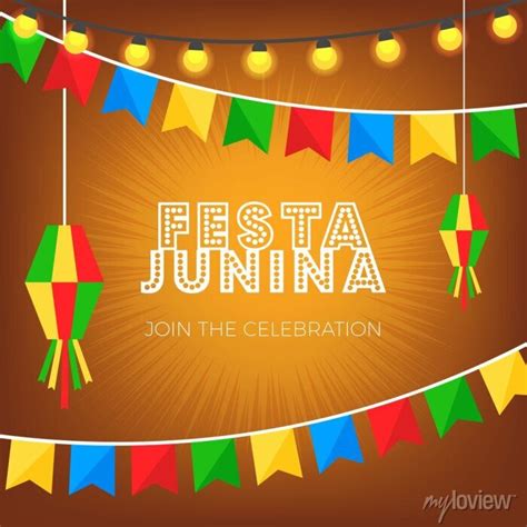 Festivals In Brazil Festa Junina Celebration Poster Vector Posters For