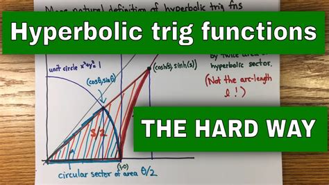 hyperbolic trig functions the hard way youtube