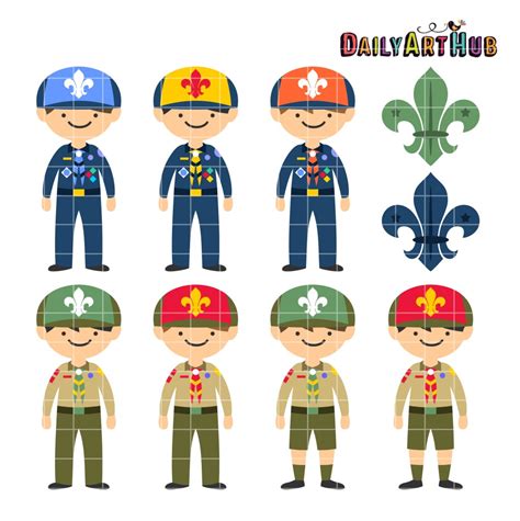 Boy Scouts Clip Art Set Daily Art Hub Graphics Alphabets SVG