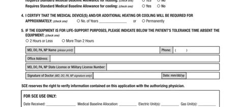 Sce Medical Baseline Form Fill Out Printable PDF Forms Online