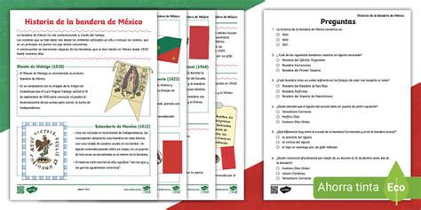 Lectura Historia de la bandera de México teacher made