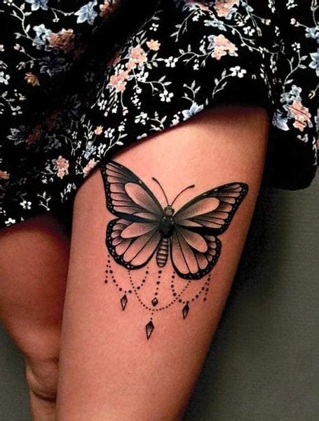 Share More Than 66 Thigh Tattoos Roses And Butterflies Latest In