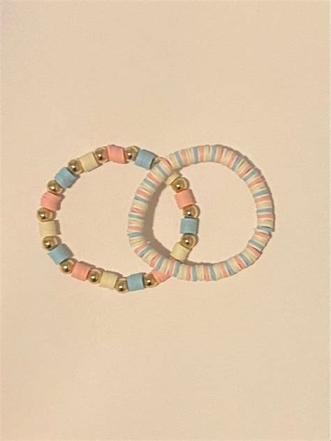 Clay Bead Bracelet Set Clay Bead Necklace Bracelets Handmade