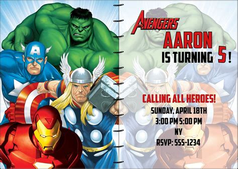Avengers Birthday Card Template Toptemplate My Id