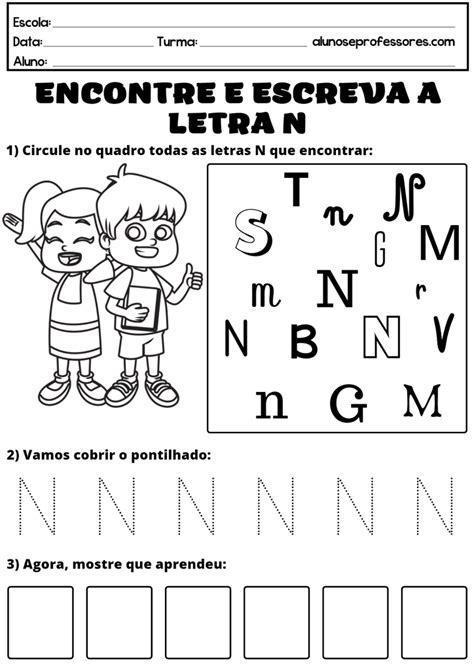 Atividades A Letra N Para Imprimir Alunos E Professores Off