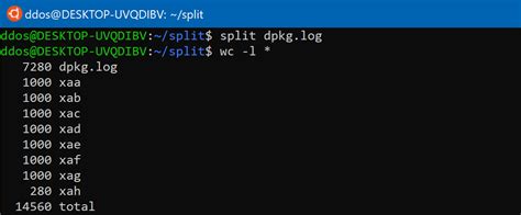 how to use split linux command to split a file into pieces