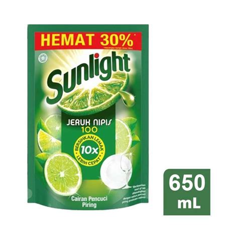 Promo Sunlight Sabun Cuci Piring Jeruk Nipis Refill 650ml Diskon 28