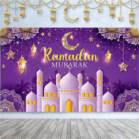 Amazon Ramadan Mubarak Decorations Backdrop Banner Muslim Ramadan
