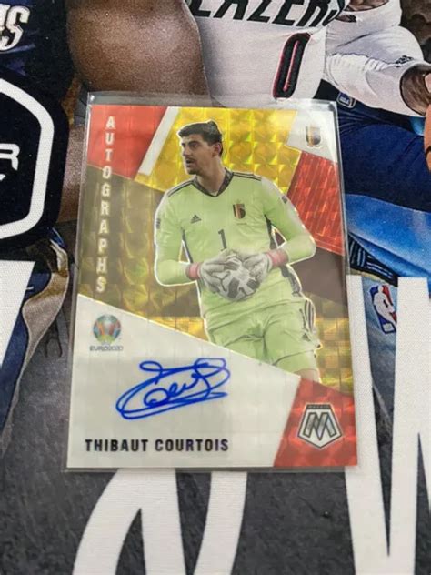 2020 21 PANINI MOSAIC UEFA Euro Thibaut Courtois Gold Auto Ssp 2 3 Wow