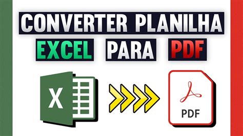 como converter excel em pdf a melhor forma youtube