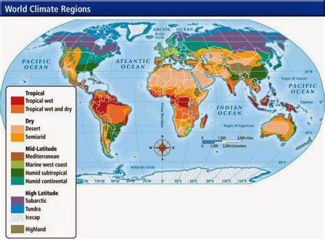 World Map Climate Zones With Countries