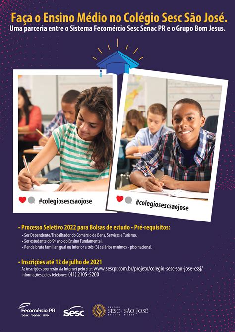Sesc PR abre processo seletivo para bolsas gratuitas de Ensino Médio
