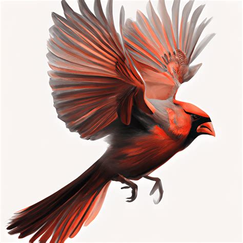 Flying Cardinal Drawing