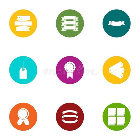 Iconos Fijados Estilo Plano De La Cinta De La Tinta Ilustración del