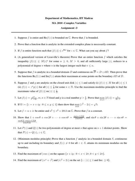 department ma assignment of mathematics iit madras 2010 complex variables 3 pdf