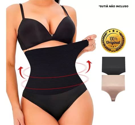 Cinta Modeladora Abdominal Feminina Afina Cintura Fio Dental MercadoLivre