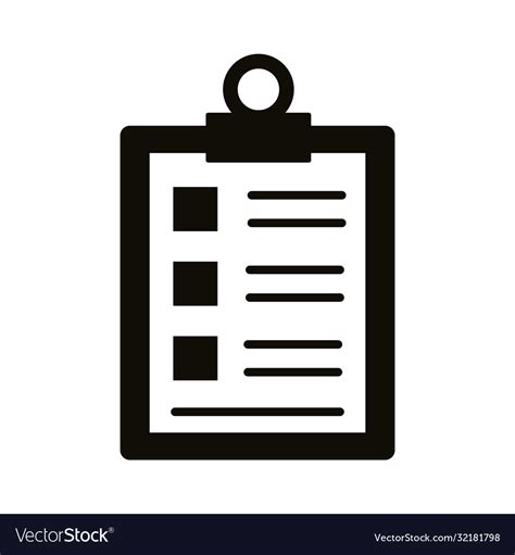 Checklist Clipboard Silhouette Style Icon Vector Image