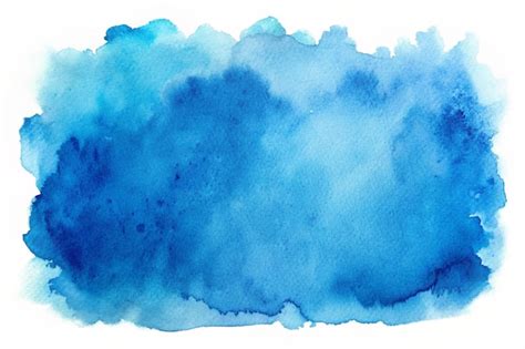 Blue Watercolor Stain Isolated On White Background Artistic Paint