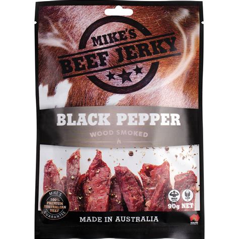 Mike S Beef Jerky Black Pepper 90g Woolworths