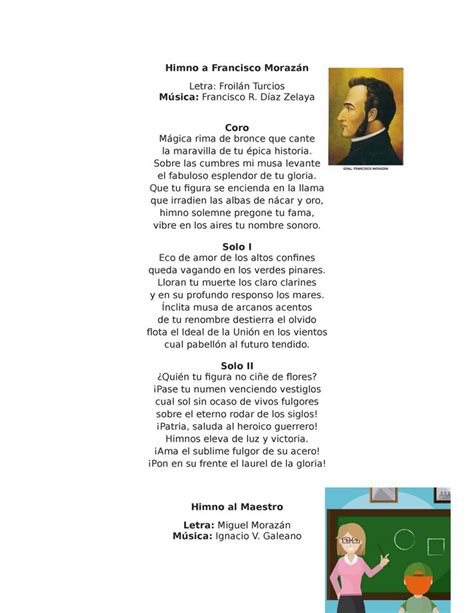 Himno a Francisco Morazán Himno a Francisco Morazán Letra Froilán