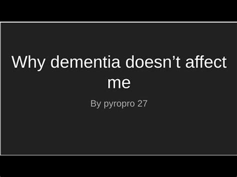 Why My Dementia Doesn T Affect Me YouTube