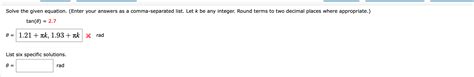 solved solve the given equation enter your answers as a