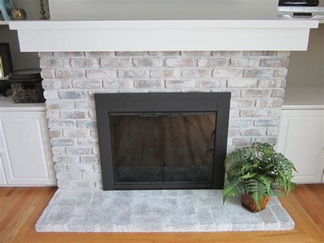 How To Whitewash A Fireplace Fireplace Doors White Wash Brick