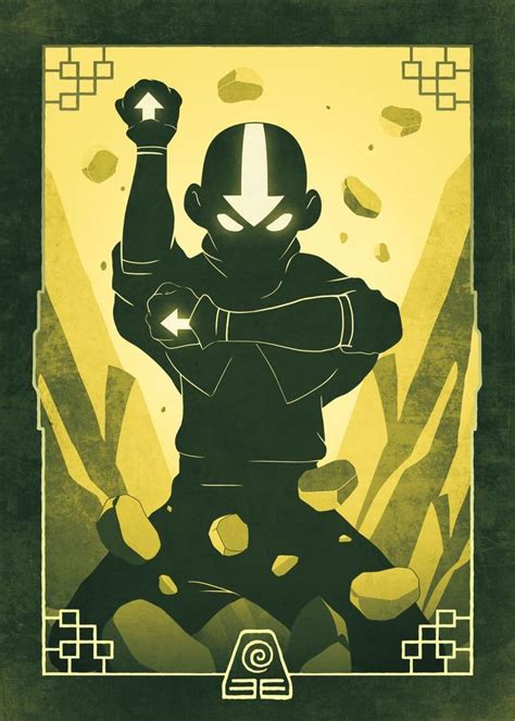 Aang Earth Poster Picture Metal Print Paint By Avatar The Last