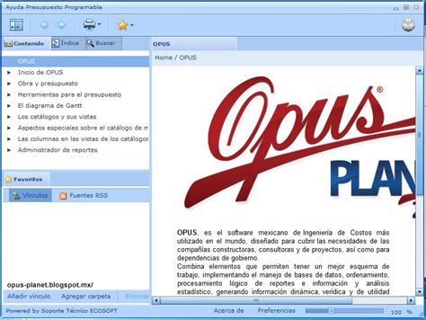 Opus Planet Software De Precios Unitarios Presupuestos Y Control De
