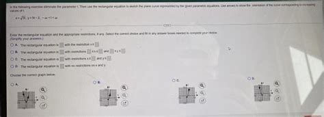 solved in the following exercise eliminate the parametert