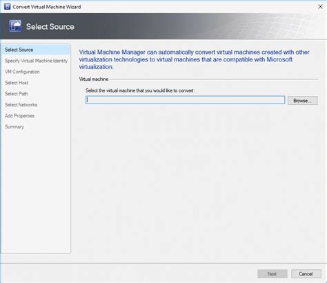 Convert VMware To Hyper V With Virtual Machine Manager