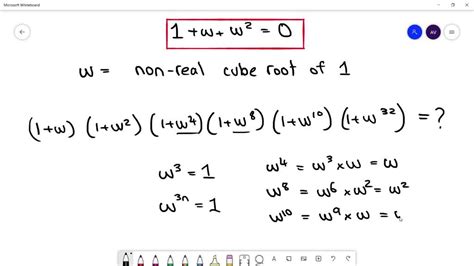 solved if ωis a non real cube root of unity then 1 ω 1 ω 2 1 ω 4 1 ω 8 1 ω 10 1 ω 32 is