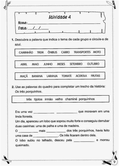Atividades De Portugu S Do Ano Ensino Fundamental Para Imprimir