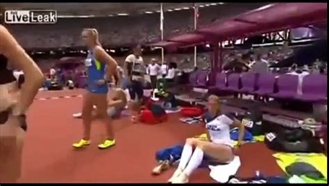 OOPS AT OLYMPIC Klucinova Filmed While She Changes Her Pants Video