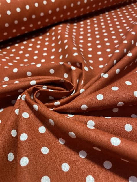 Tissu coton imprimé à Pois Terracotta Papin Tissus