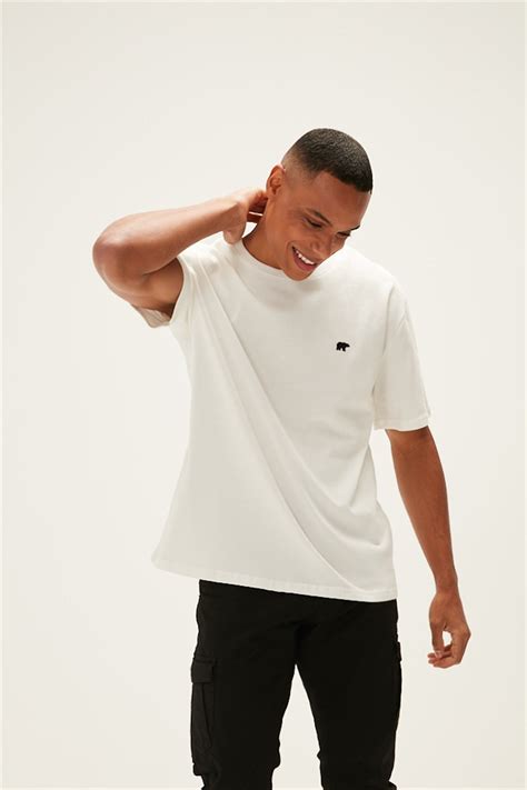 Naked T Shirt Off White Beyaz Oversize Basic Erkek Tişört BAD BEAR