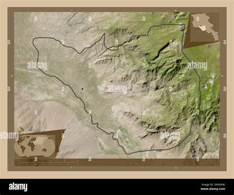 Ararat Province Of Armenia Low Resolution Satellite Map Corner