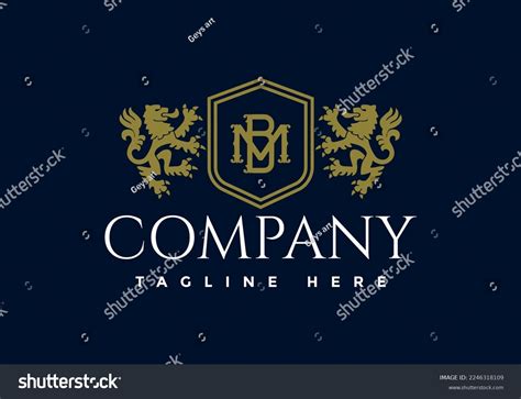 Luxury Lion Crest Heraldry Logo Elegant Stock Vector Royalty Free