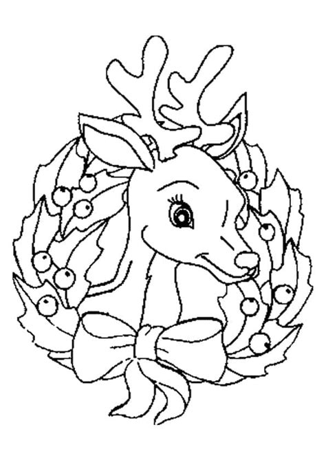 Coloriage Couronne De No L Avec Un Renne T L Charger Et Imprimer