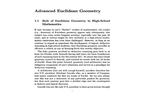Solution Advanced High School Mathematics Euclidean Geometry