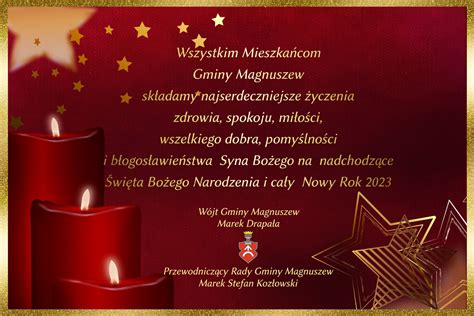 UMiG Magnuszew Boże Narodzenie 2022 życzenia