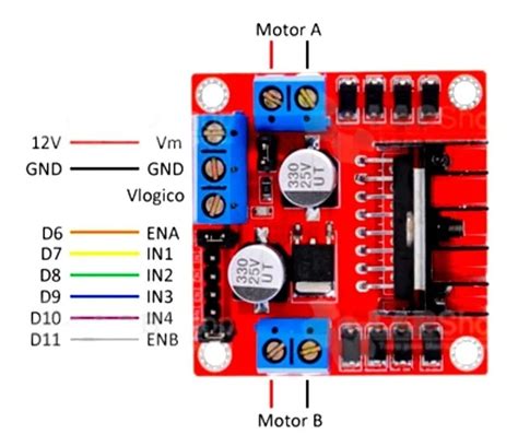 Puente H L298 Modulo Motor Driver Arduino Pic Raspberry Plc