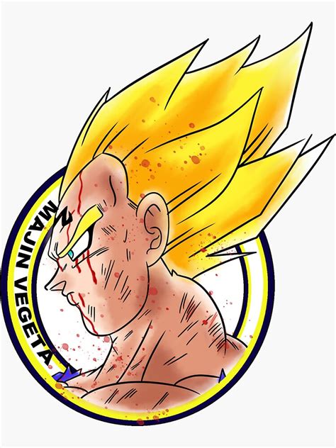 Majin Vegeta Badge Sticker By Willy0816 Redbubble