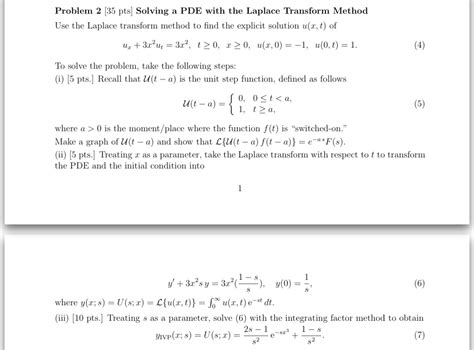 solving a pde with the laplace transform method use