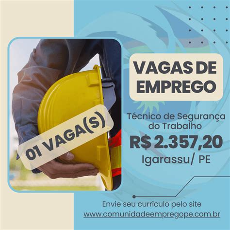 Técnico de Segurança do Trabalho salário de R 2357 20 para empresa