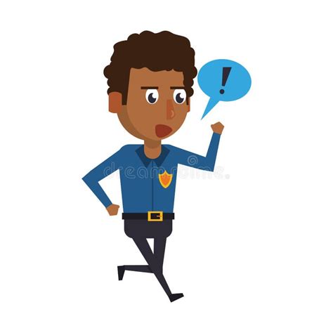 Personagem De Banda Desenhada De Trabalho Do Avatar Do Pol Cia