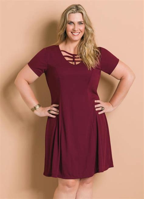 Vestido Bordô Tiras Marguerite Plus Size Marguerite